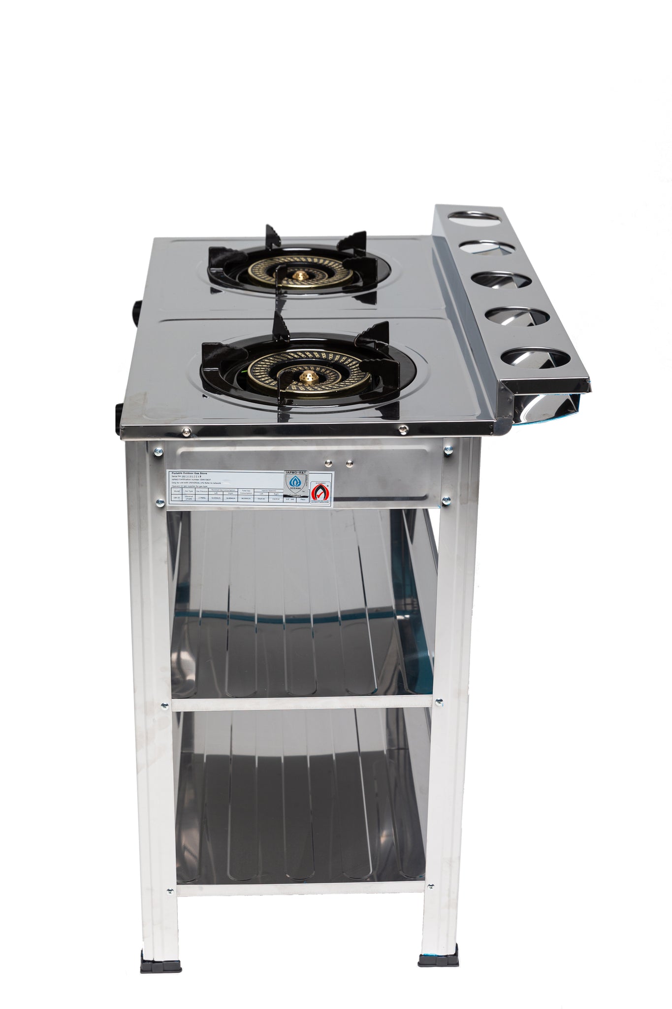 Stainless Steel Double Burner LPG Gas Outdoor Use, Standing Stove Doub ...